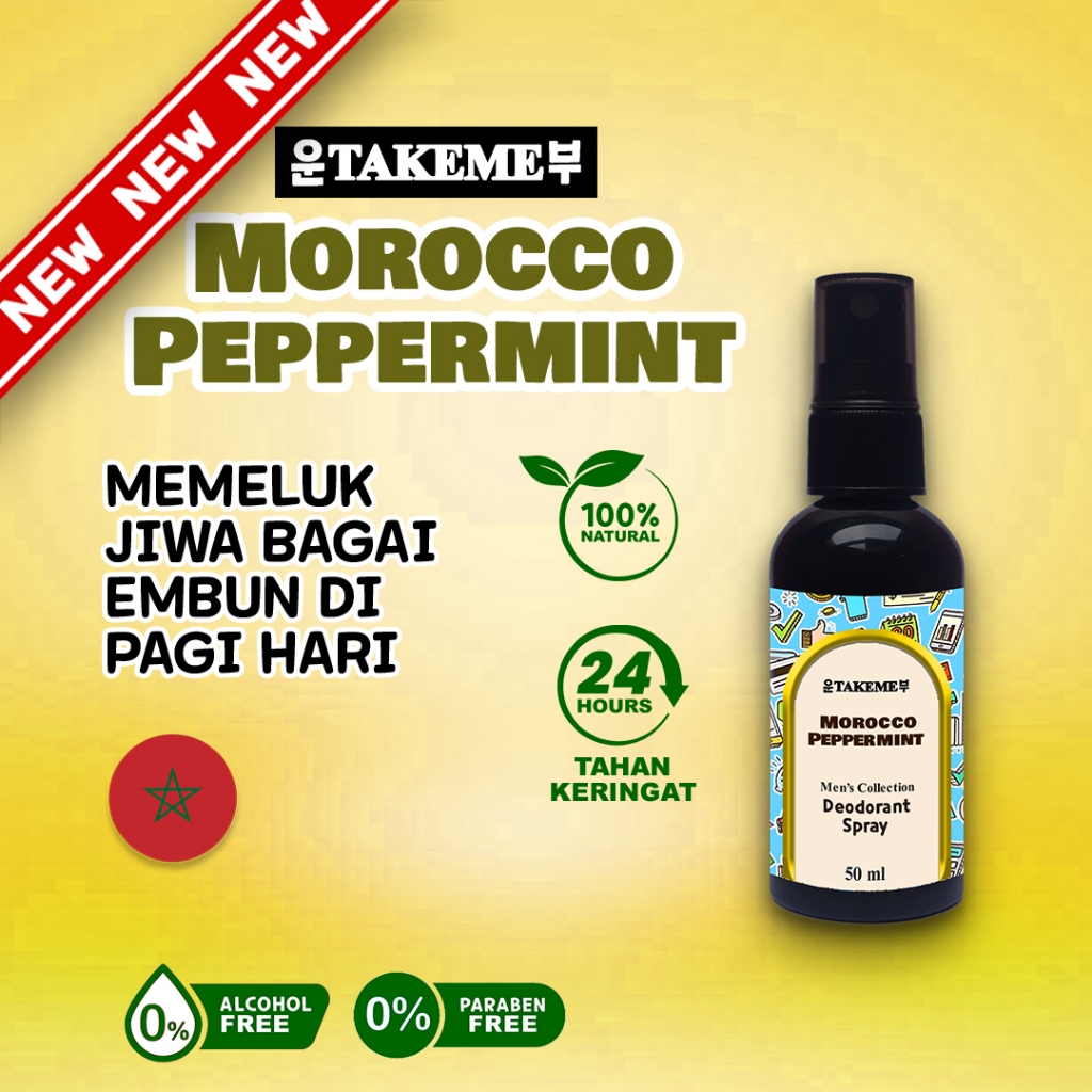 Jual Morocco Peppermint - TAKEME Deodorant Spray (Isi Botol 50ml ...
