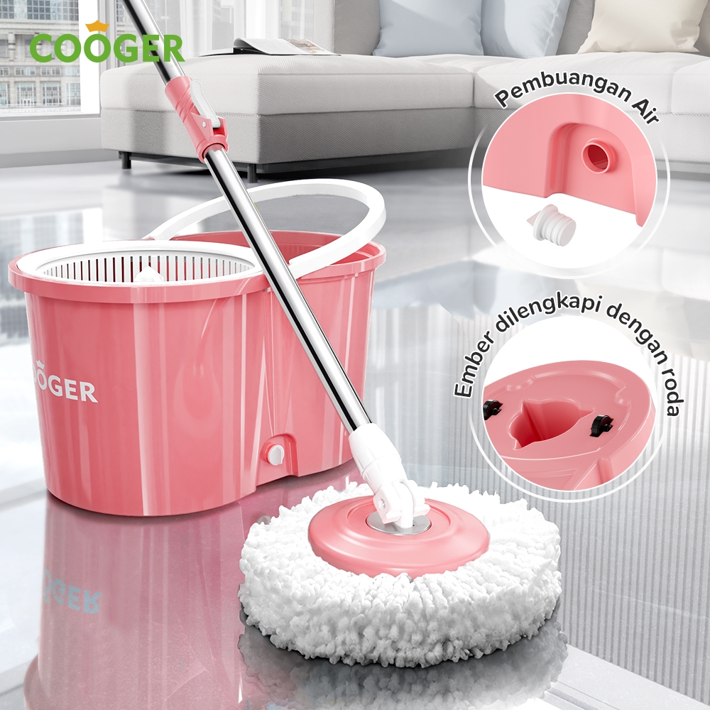 Jual COOGER Alat Pel Bucket Spin Mop Pencuci Otomatis 2IN1 Alat Pel ...