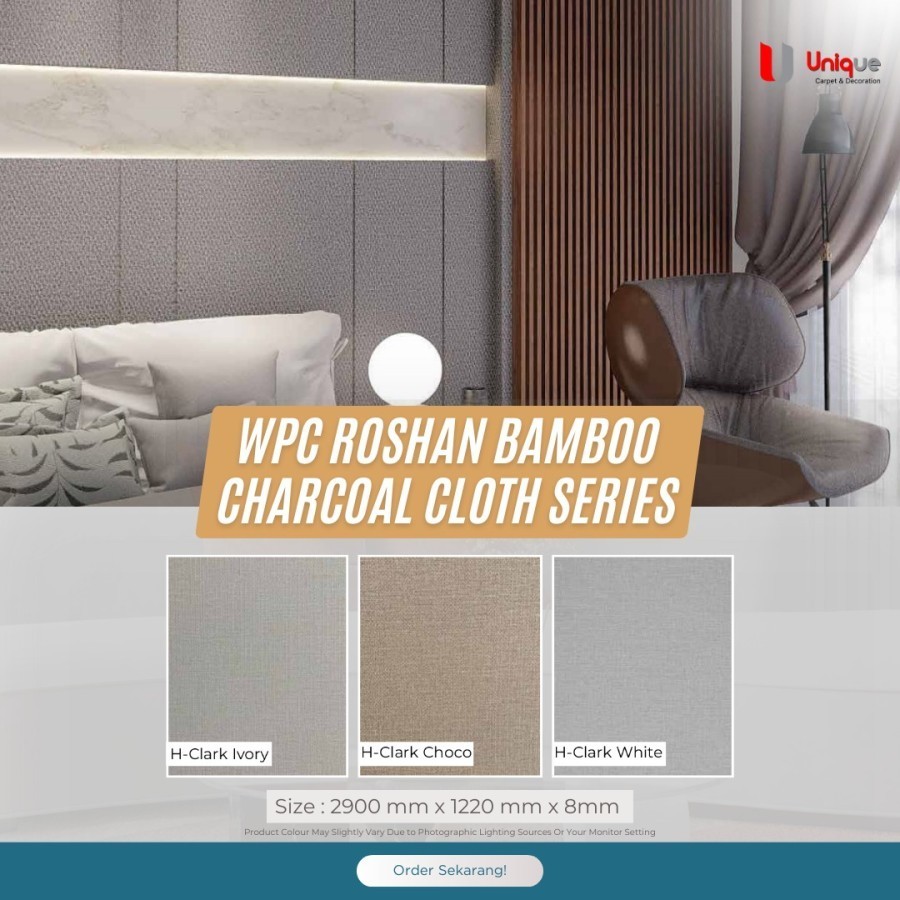Jual Wallboard Roshan Panel Dinding Charcoal & Bamboo 8mm Motif Polos ...
