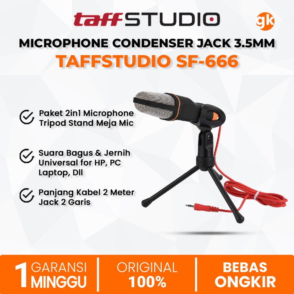 Jual Taffware Mikrofon Kondenser SF666 Stand Mic kondenser SF-666 ...