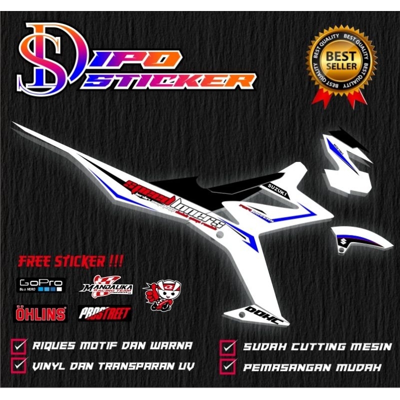 Jual sticker striping Satria fufi variasi 05 transparan UV (bisa ...