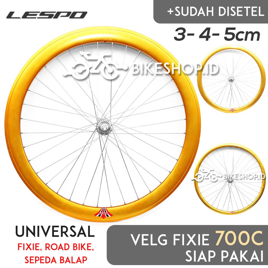 Jual Wheelset Velg Sepeda Uk 700c 5 4 3cm Alloy Depan / Belakang Rims ...
