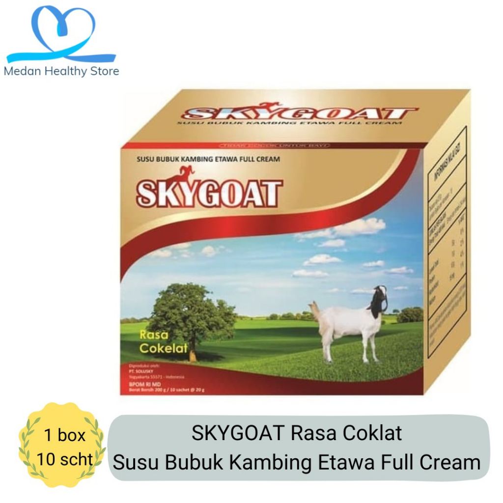 Jual SKY GOAT Susu Bubuk Kambing Etawa Rasa COKLAT 1 BOX isi 10 sachet ...