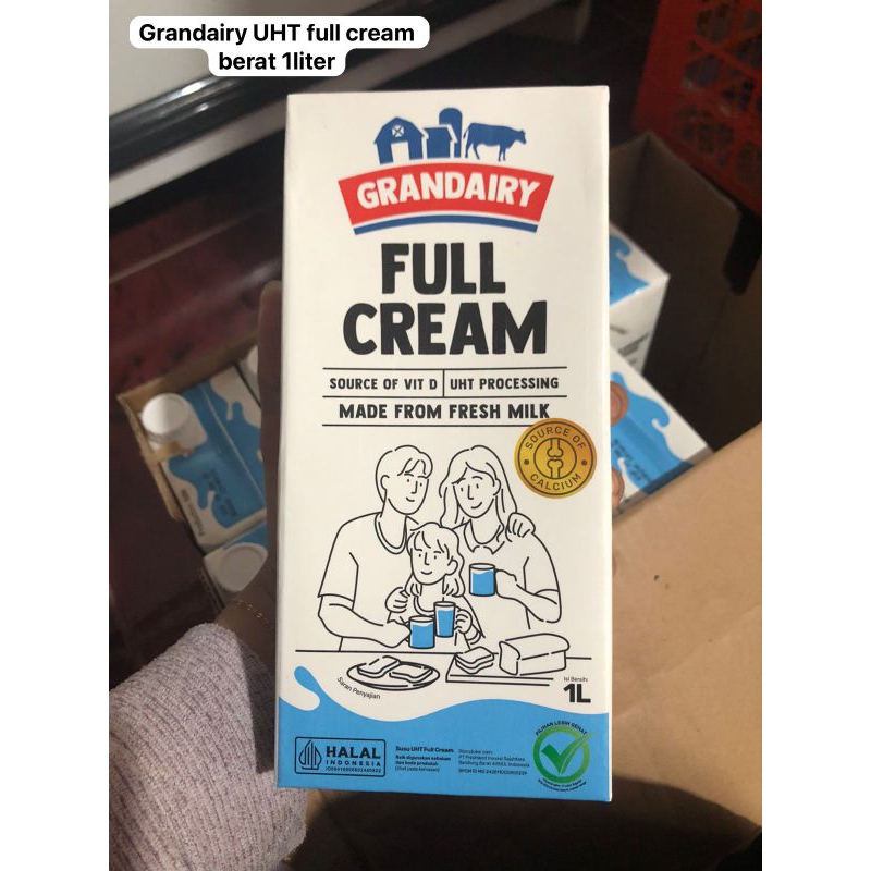 Jual Grandairy milk UHT full cream berat 1 liter | Shopee Indonesia