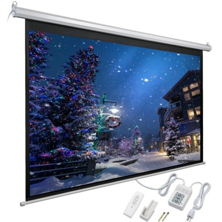 Jual Wall Screen projector 96" motorized automatic auto remote - layar proyektor 96 inch ...