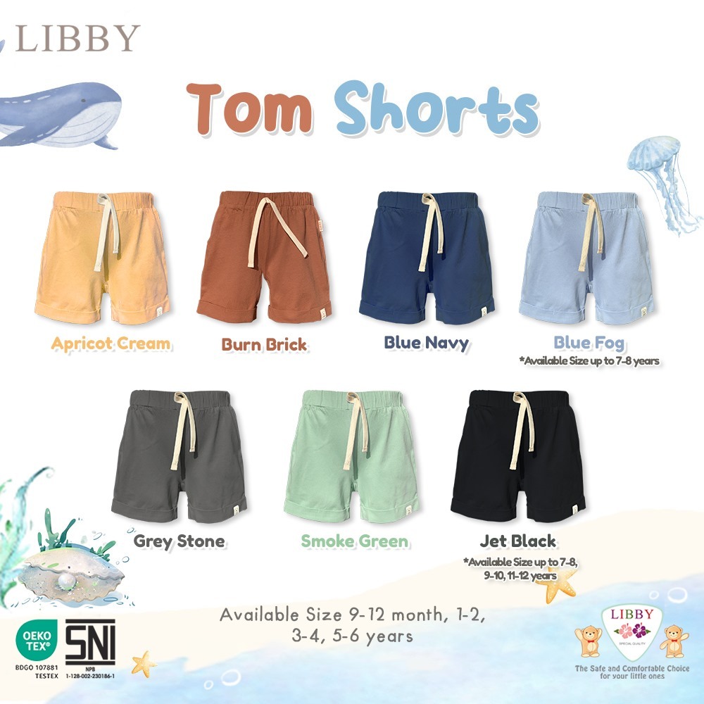 Jual LIBBY Earth Celana Pendek Katun Polos Bayi & Anak Laki-laki Tom ...