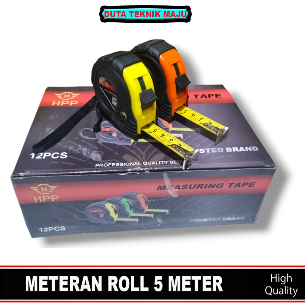 Jual Meteran Tukang Bangunan 5 Meter / Measuring tool tape Handle Karet ...