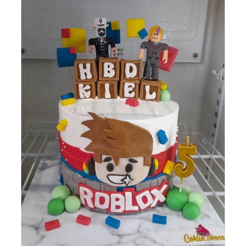 Jual kue ultah roblox figure fondant cake birthday karakter roblox lego ...