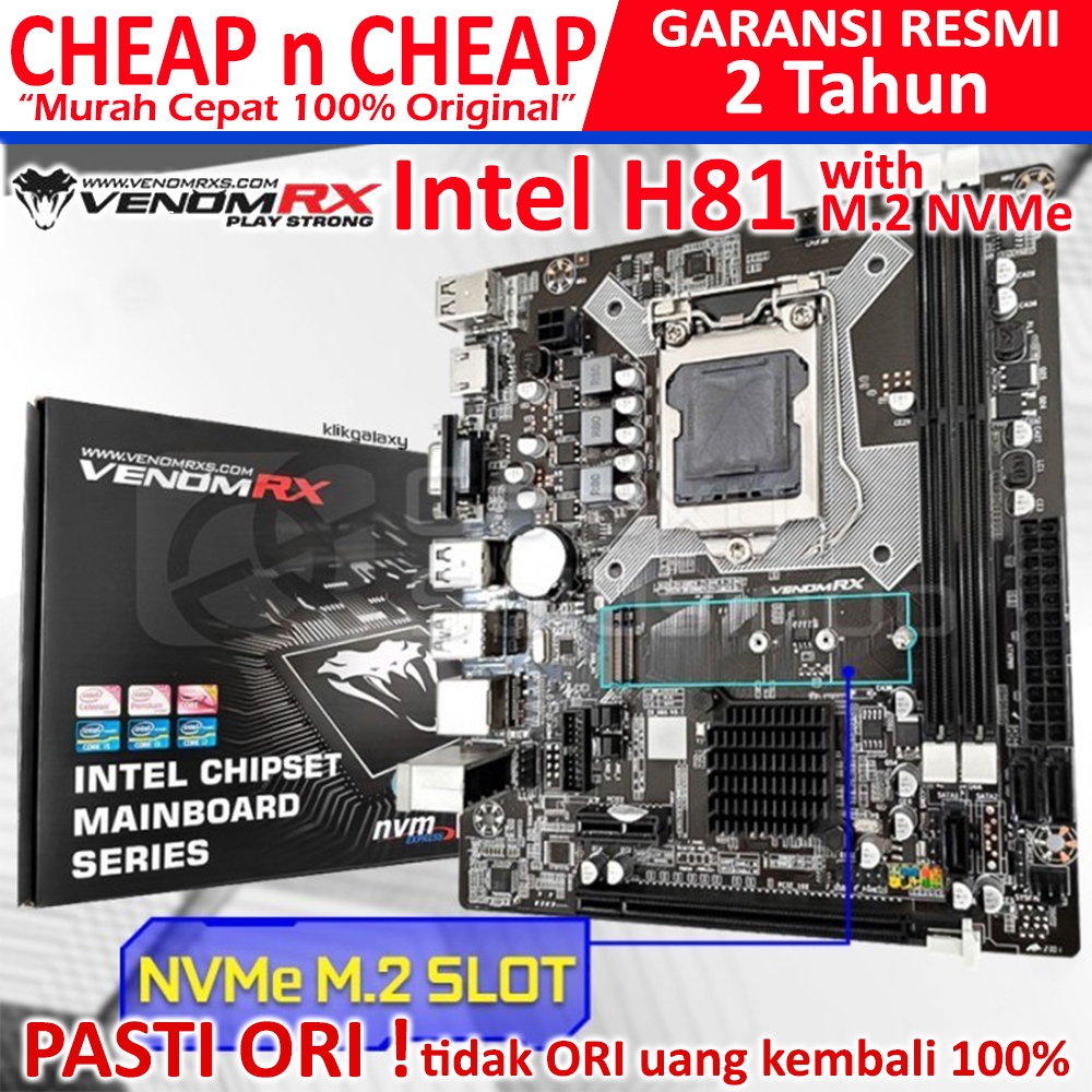 Jual Venom RX H81 M2 NVMe VGA HDMI - Motherboard LGA 1150 VenomRX H81 | Shopee Indonesia