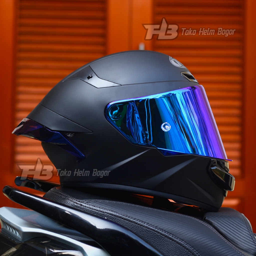 Jual KYT TT Course Black Dof visor BLUE spoiler RTF BLUE mouthpad SMOKE ...
