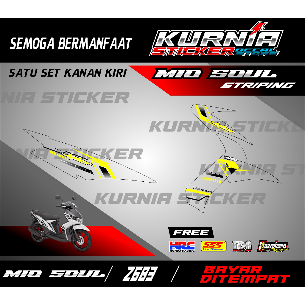 Jual Stiker Motor Transparan Variasi Motor Mio Soul Semifull Z683 ...