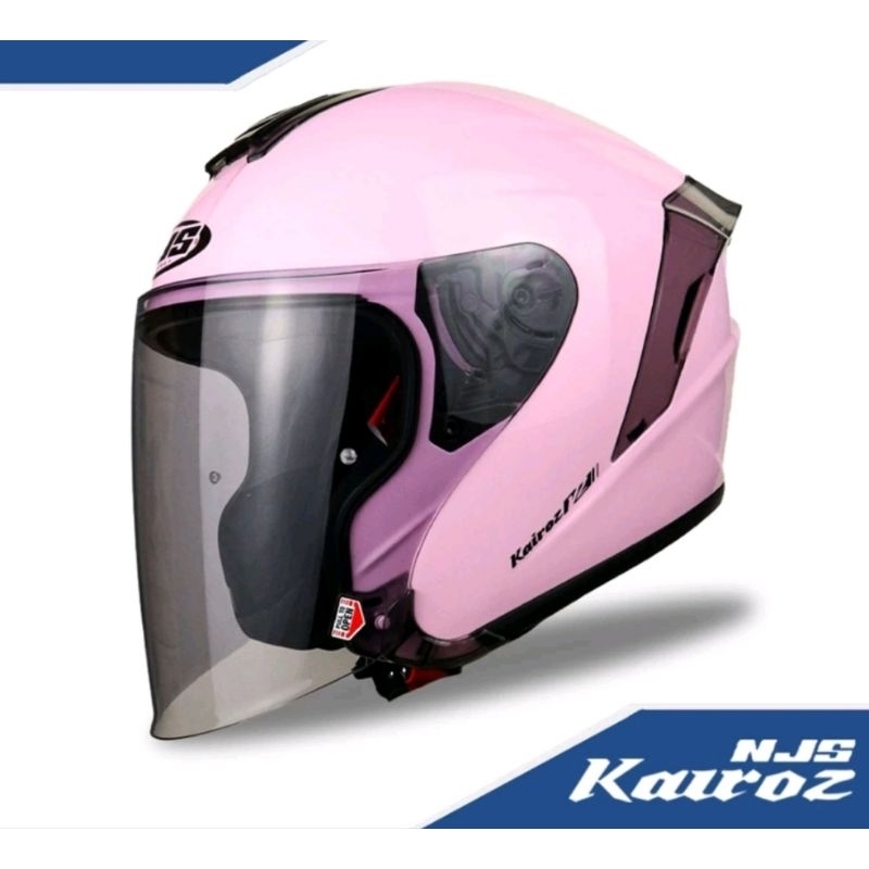 Jual NJS KAIROZ V2 PEACH PINK SOLID ORIGINAL | HELM MOTOR HALF FACE ...