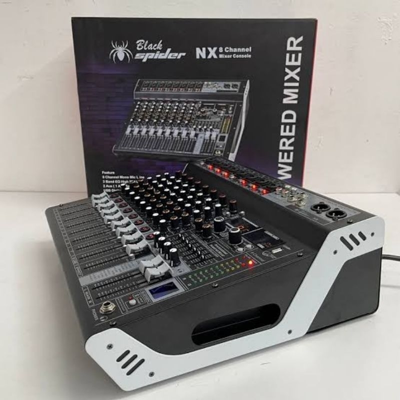 Jual Power Mixer Black Spider NX8 | 8 Channel | Shopee Indonesia
