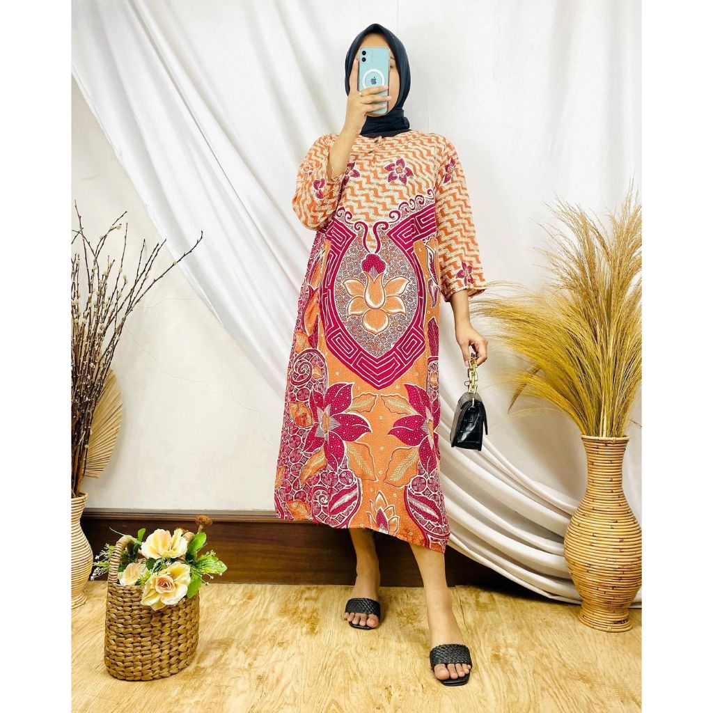 Jual Daster Batik Lengan Panjang Baju Daster Lengan Panjang Longdress ...