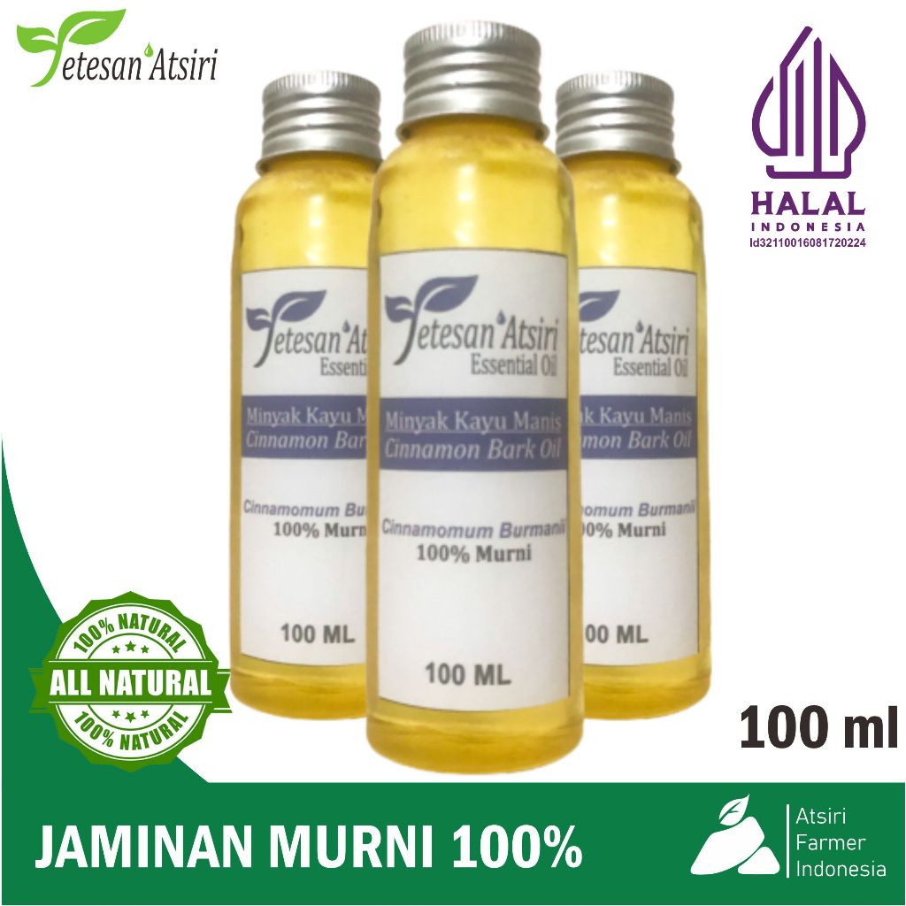 Jual 100ml minyak atsiri kayu manis murni asli therapeutic grade 100 ml cinnamon bark pure ...