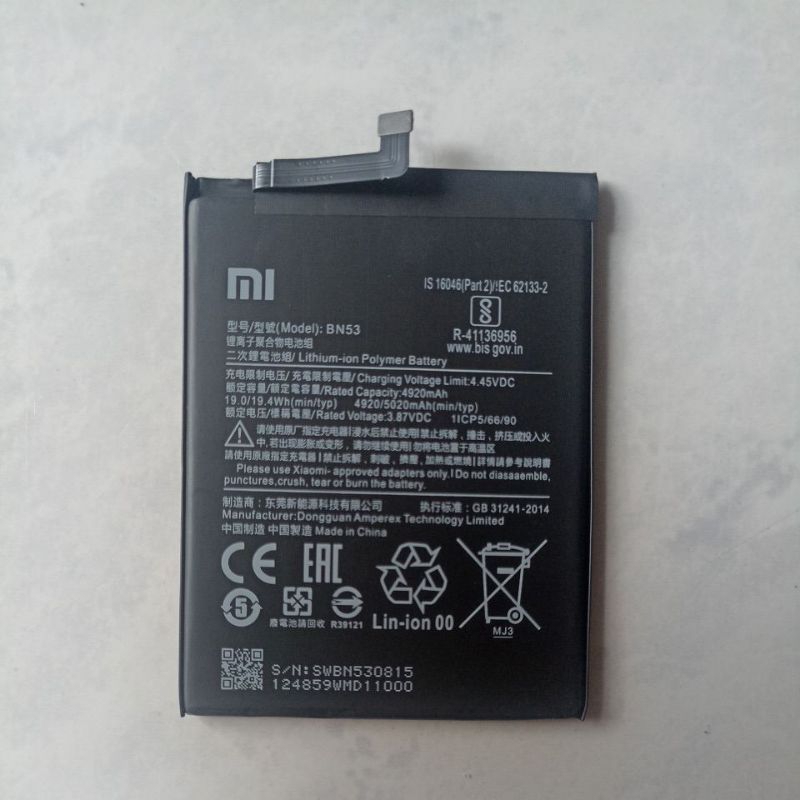 Jual Battery baterai batrai batre BN53 BN 53 Note 9 Pro Note 10 Pro ...