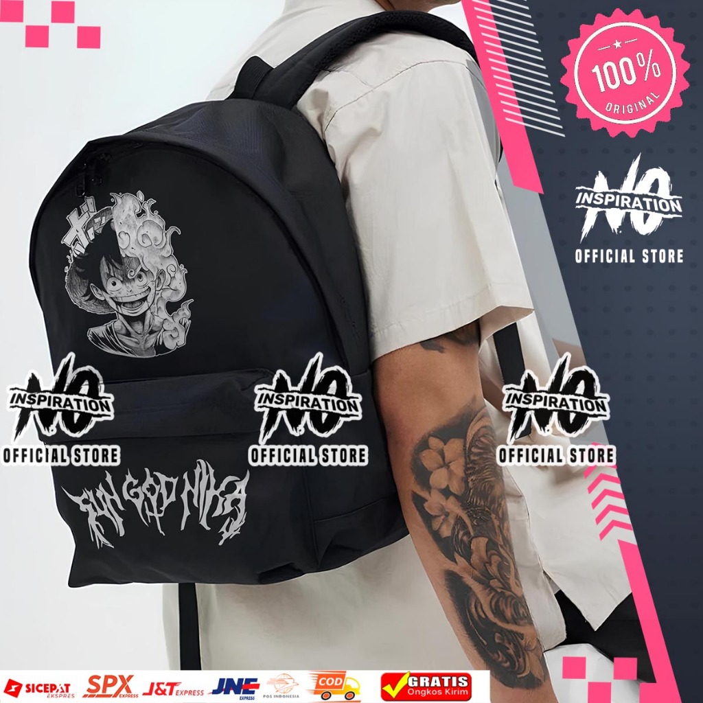 Jual No Inspiration tas ransel Sun God Nika V5 luffy gear 5 tas anime ...