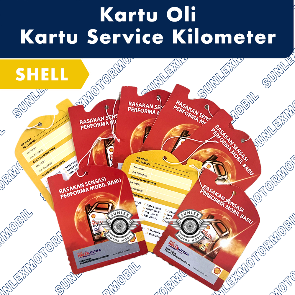 Jual Kartu Oli Kartu Service Kilometer Catatan Kilometer Shell Helix Tag Oli Label Servis ...