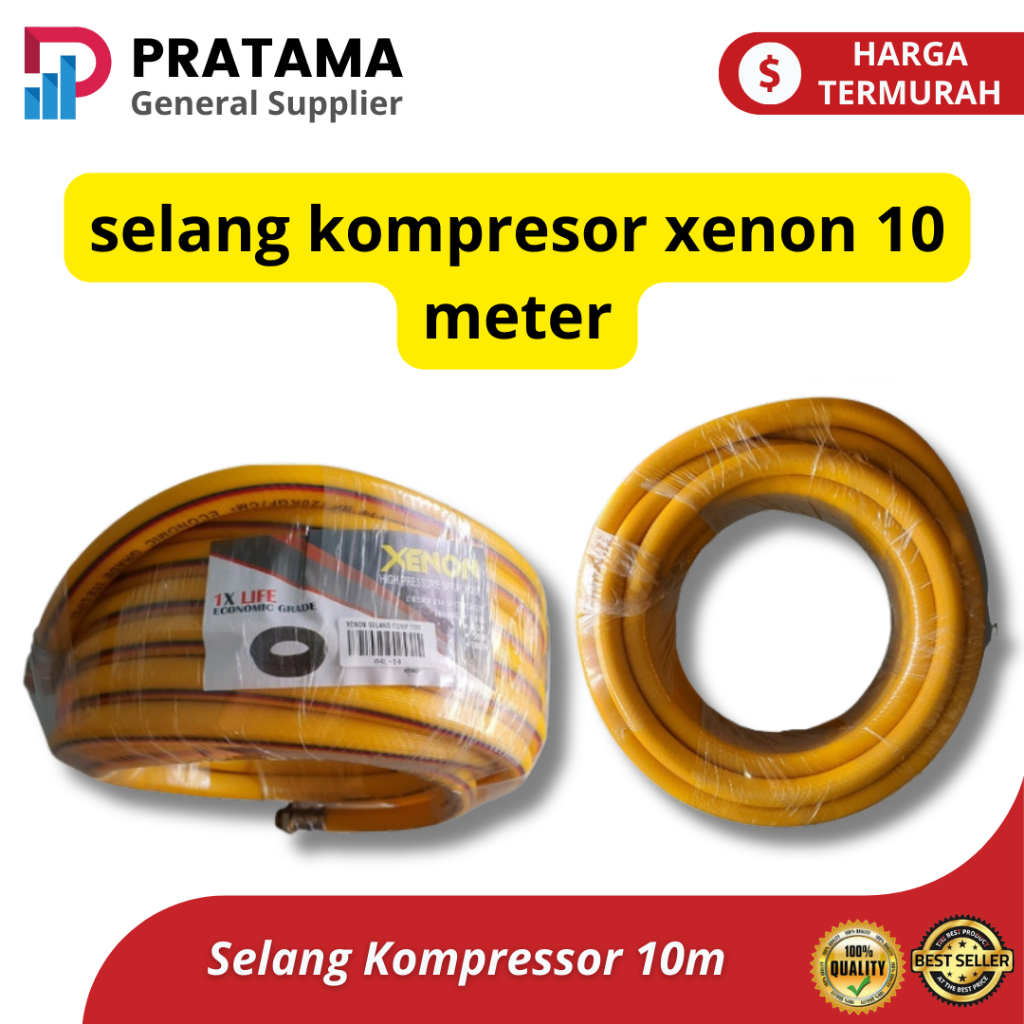 Jual Selang Kompresor XENON 10 Meter Kuning / High Pressure Spray Hose ...