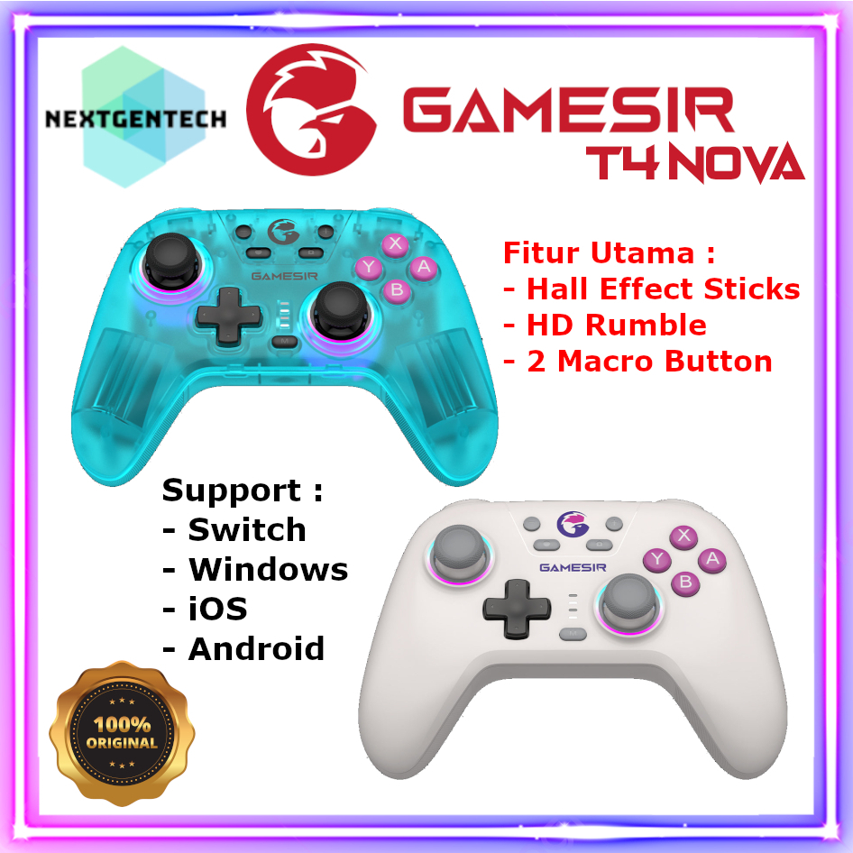 Jual Gamesir T4 Nova Wireless Controller Gamepad Hall Effect Joystick iOS Android Windows Switch ...