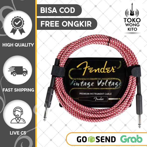 Jual Kabel Jack Gitar Fender 3 Meter 6 Meter Vintage Voltage Bass ...