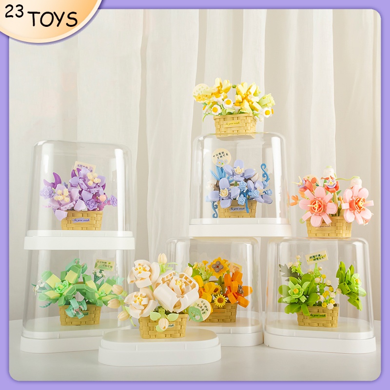 Jual 23 toys Block Building Tanaman Pot Bricks Keranjang bunga Pot ...