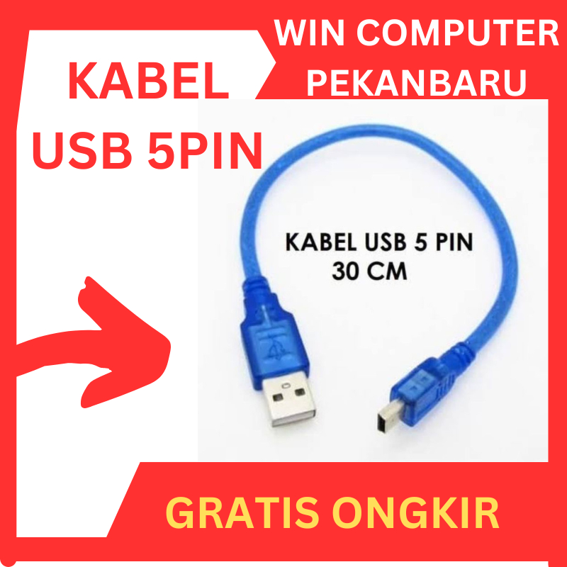 Jual Kabel Usb 5 Pin 30cm / Usb 5pin panjang 30 cm / Mini Usb Cable ...