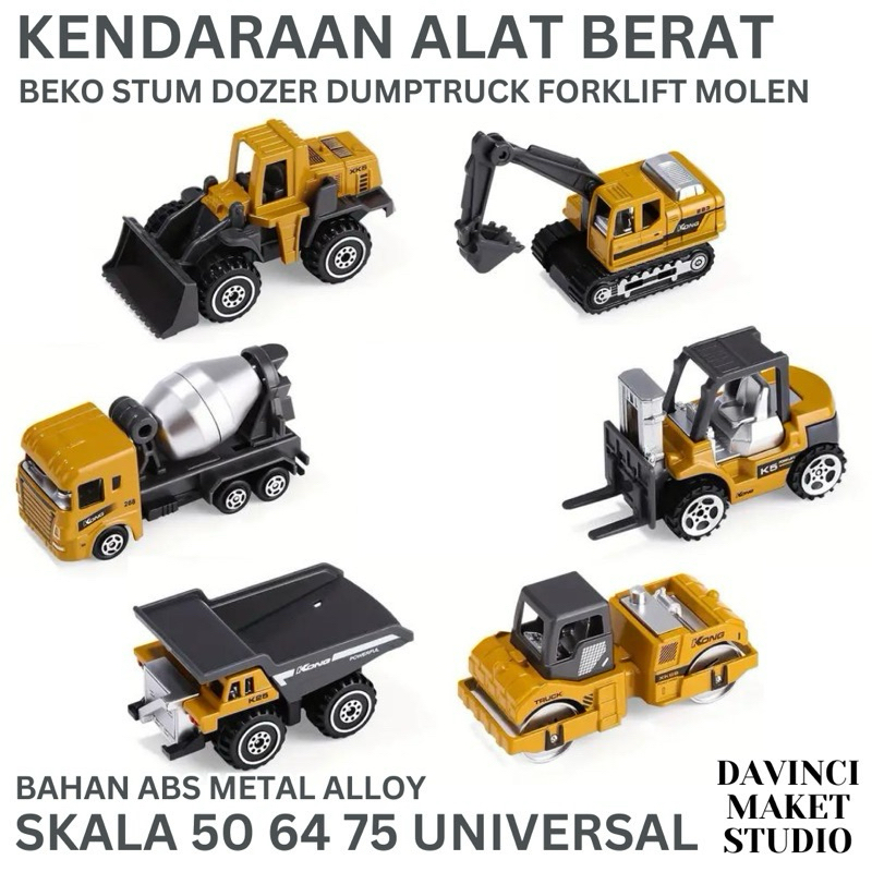 Jual Miniatur Kendaraan Konstruksi Alat Berat Logam Maket Diorama ...