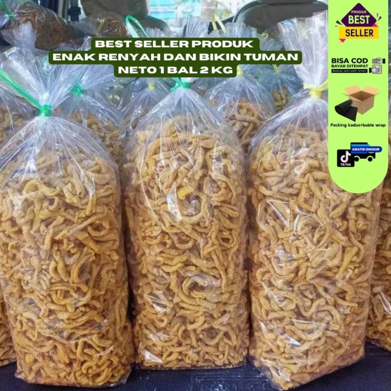 Jual Keripik usus ayam 1 bal 2kg snack food Cemilan | Shopee Indonesia