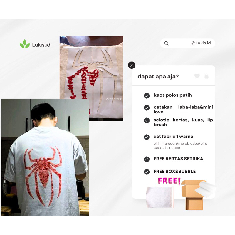 Jual LABA-LABA KISS | SPIDER T-SHIRT KISS | DIY KISS SHIRT LABA-LABA ...