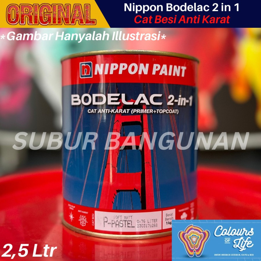 Jual Cat Besi Anti Karat Nippon Bodelac 2 in 1 Colours Of life 2,5 Ltr ...