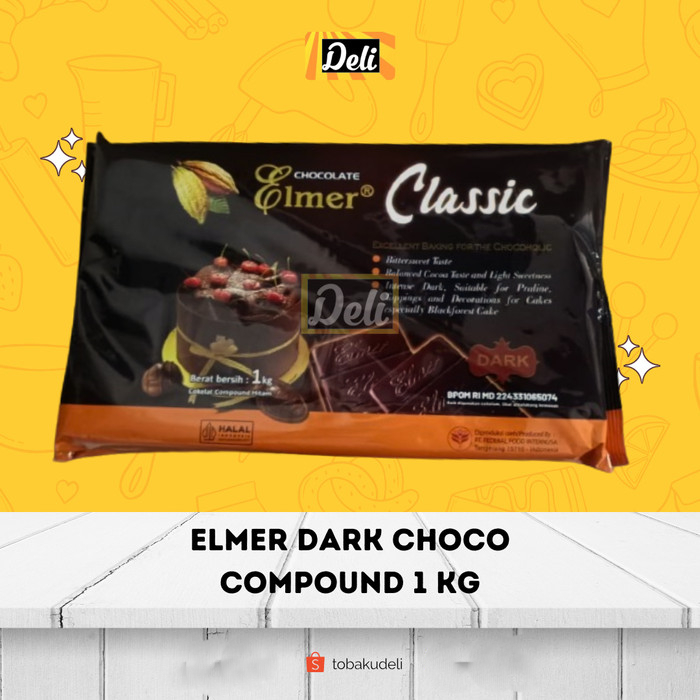Jual Elmer Dark Choco Compound 1kg Coklat Batang Balok 1kg Elmer ...