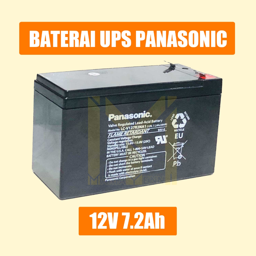 Jual Baterai UPS Panasonic 12V 7.2Ah / Baterai Aki Kering Panasonic 12 Volt for UPS | Shopee ...