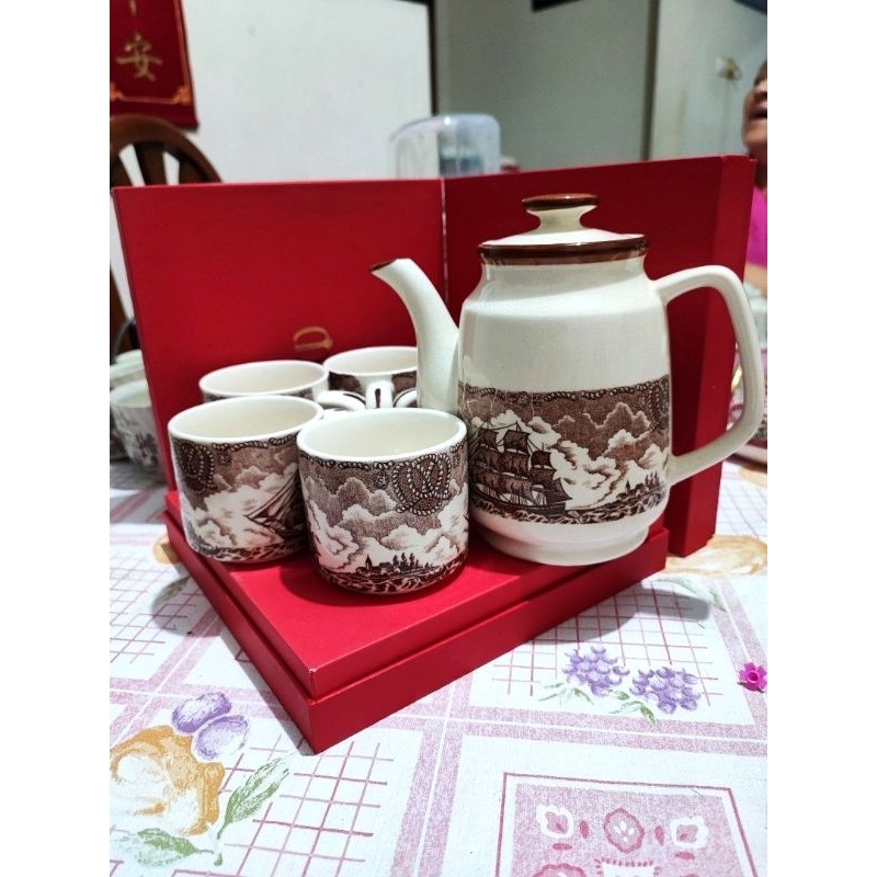 Jual Tea set Teapot 5cups set keramik porselen KAPAL made in JAPAN porcelain vintage classic ...