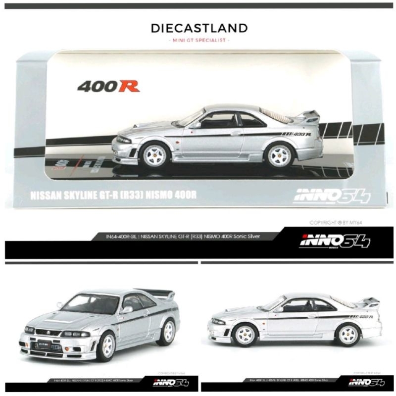 Jual INNO64 NISSAN SKYLINE GT-R (R33) NISMO 400R Sonic Silver IN64-400R ...