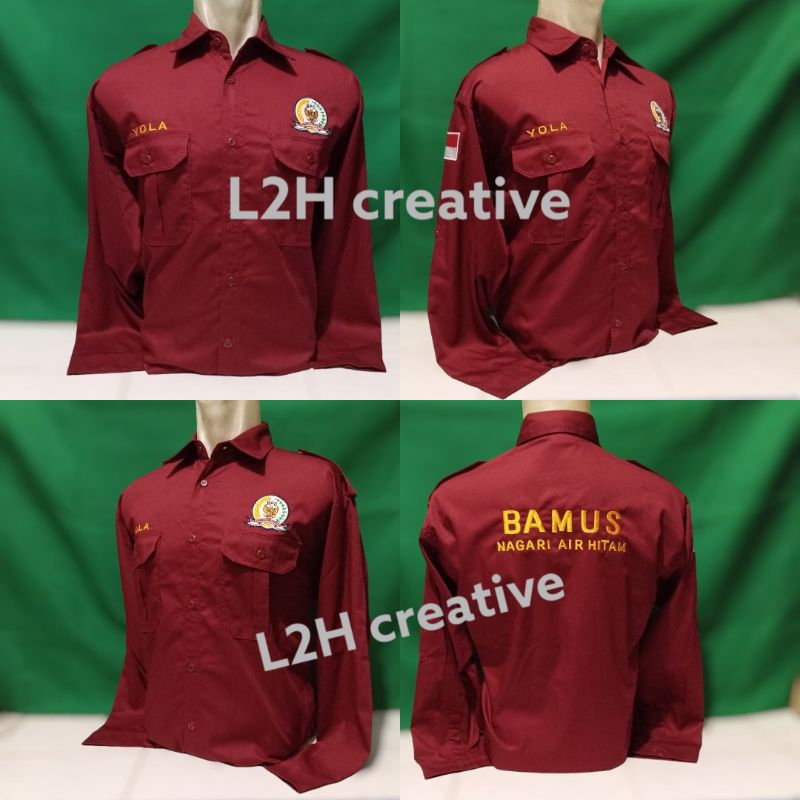 Jual baju seragam BPD BAMUS kemeja bordir custom | Shopee Indonesia
