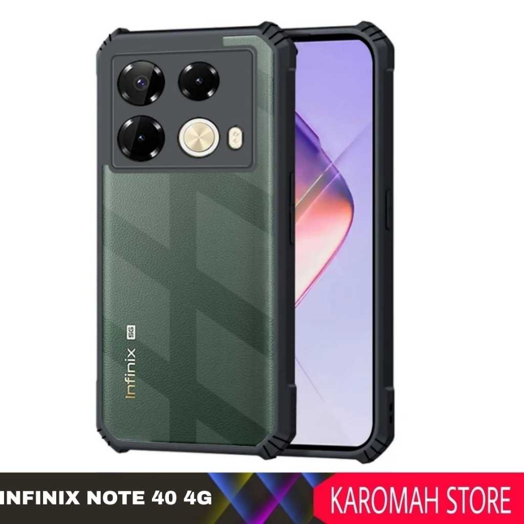 Jual Case Infinix Note 40 4G 2024 Black Bumper Premium Case Armor ...