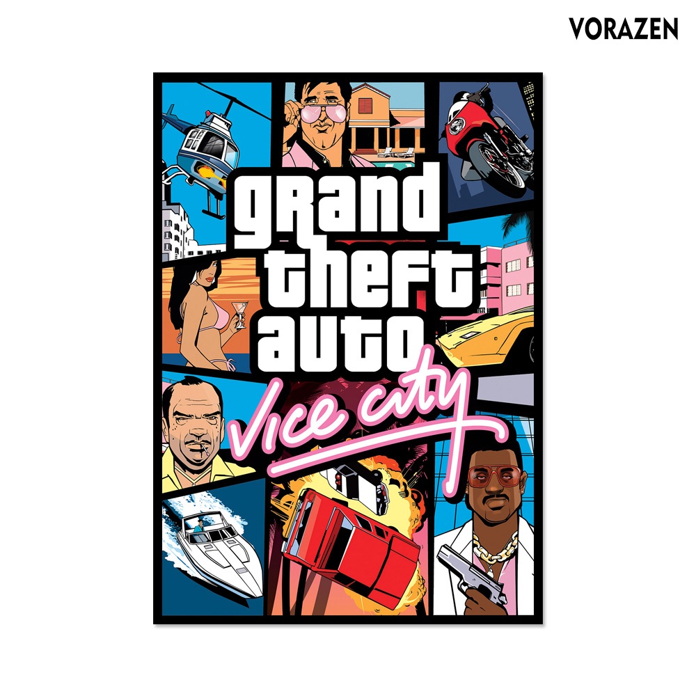 Jual POSTER GTA VICE CITY | POSTER GAME A2 A3 A4 | Shopee Indonesia