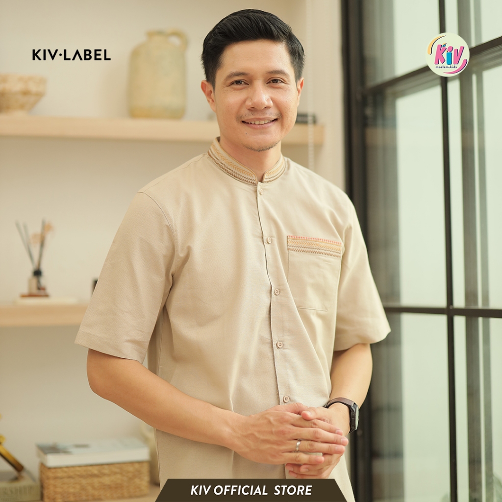 Jual KIV LABEL Kemeja Pria Lengan Pendek Koko Katun Bordir Bayanaka KKL 40 | Shopee Indonesia