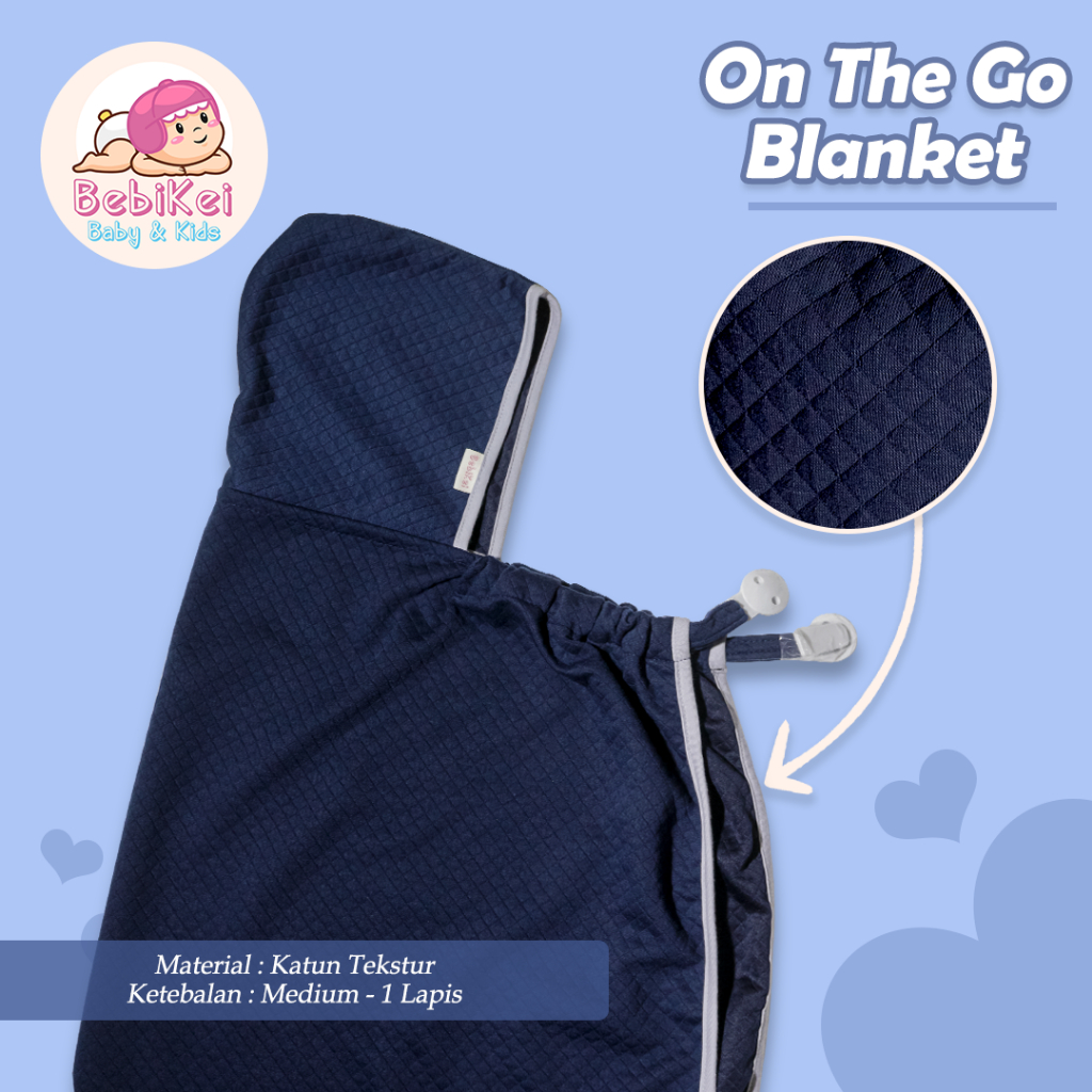 Jual On The Go Blanket Texture Series BebiKei Hoodie Blanket | Selimut Bayi | On The Go Baby ...
