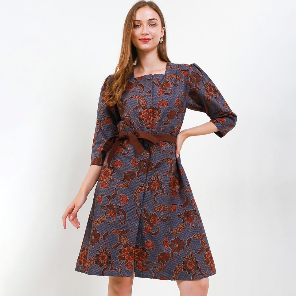 Jual Rianty Batik Premium Wanita Dress Furing Weda Yodha | Shopee Indonesia