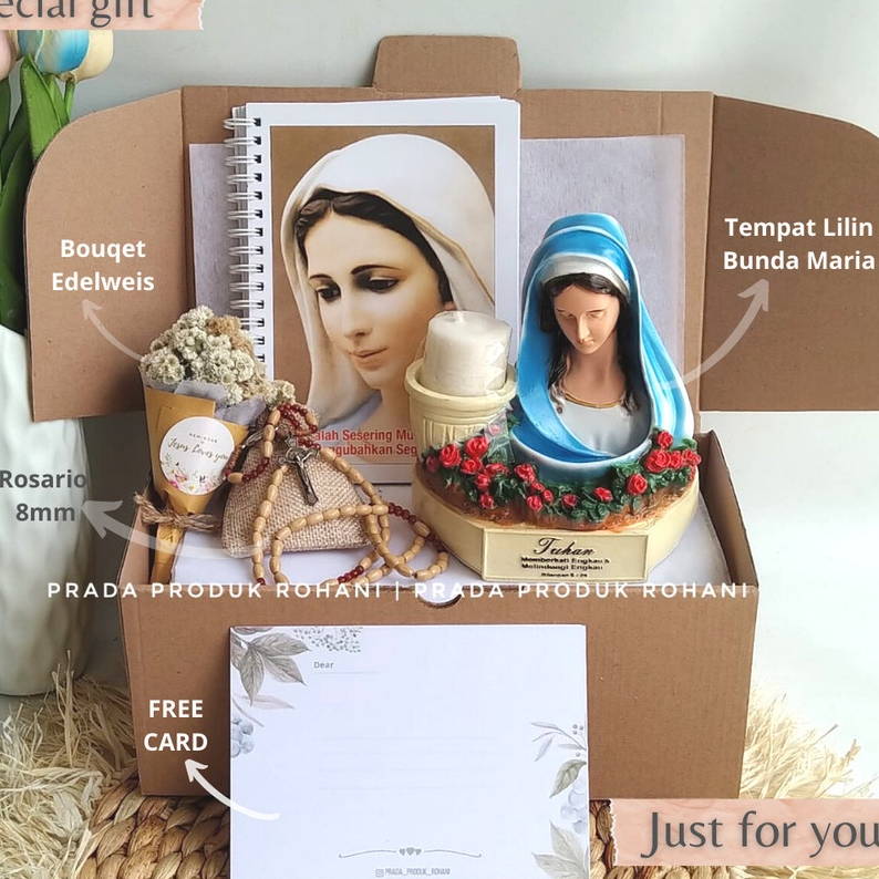 Jual Tempat Lilin Maria/Buku Doa Katolik/Rosario/Hampers rohani/Kado ...