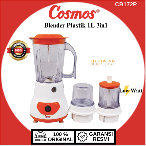 Jual COSMOS BLENDER PLASTIK 3in1 CB172P 1L/CB-172P/CB-172-P/CB 172P/CB ...