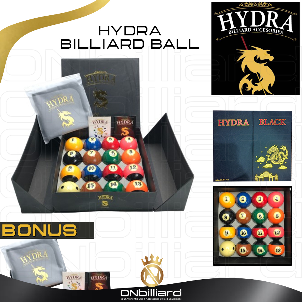 Jual Hydra Ball Black Set Bola Billiard Hydra Hitam 9 Feet 2 1/4 57.2mm ...