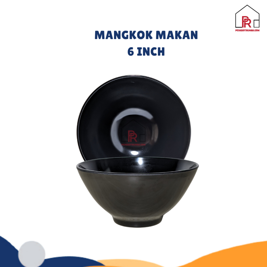 Jual Mangkok Hitam 6" Inch 220 / Mangkok Melamine 6inch Mangkok Mie ...