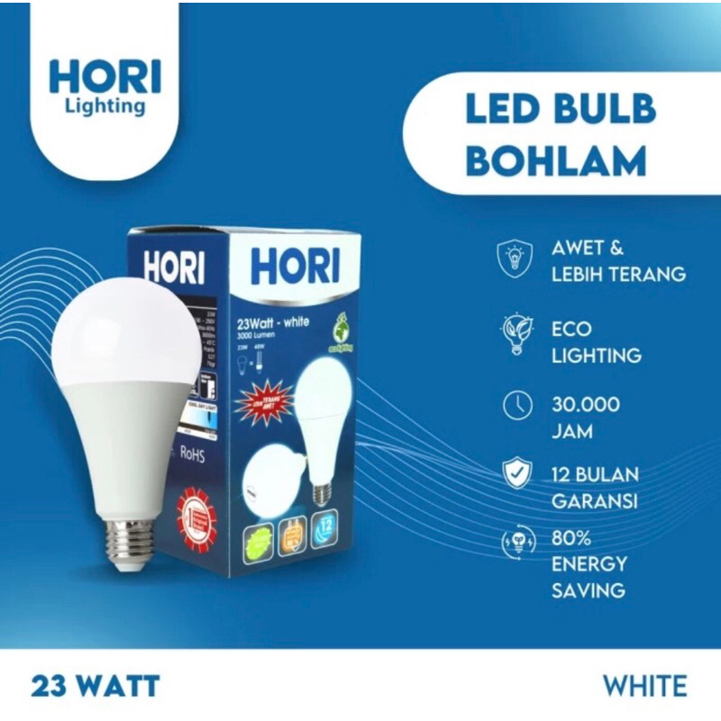 Jual HORI Bohlam Lampu LED - 23 Watt - White Hori LED Lighting | Shopee ...