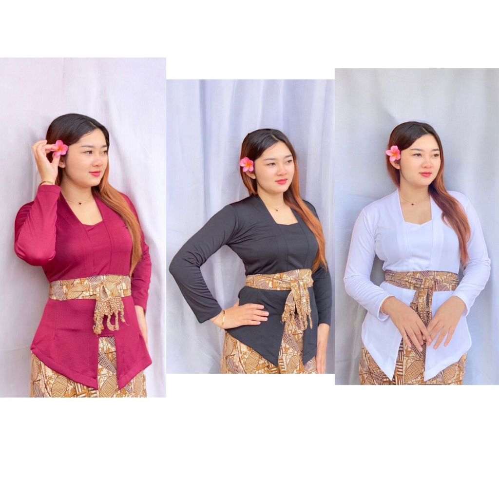Jual Baju Wisuda Kebaya Modern Bali Bet Strait Polos Lengan Panjang ...