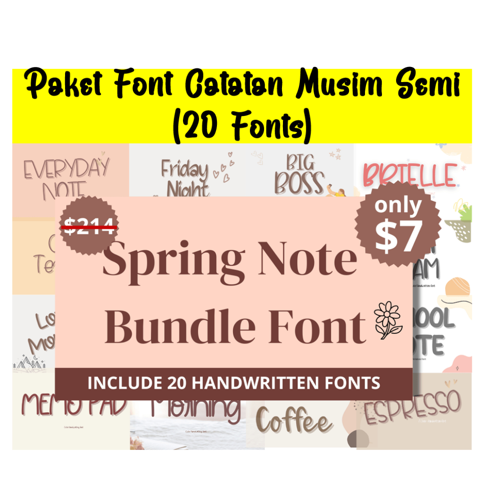 Jual Paket Font Catatan Musim Semi (20 Fonts) | Shopee Indonesia