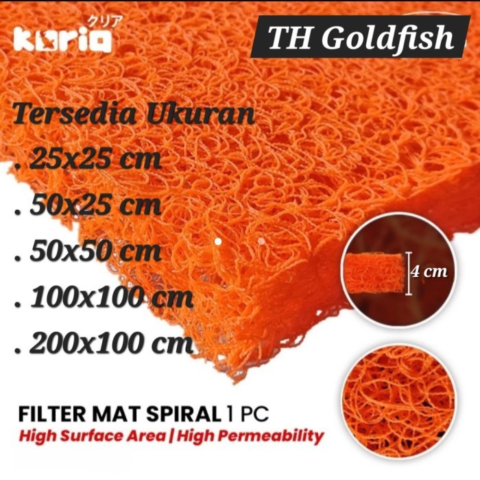 Jual KURIA Spiral Filter Mat Media Filter Japmat Aquarium 25x25 cm ...