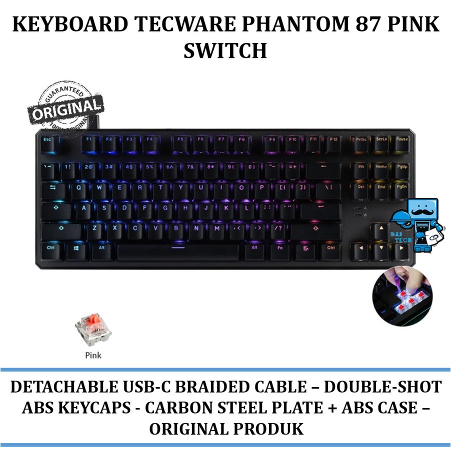 Jual Keyboard Tecware Phantom 87 Pink Switch - Original Produk | Shopee ...